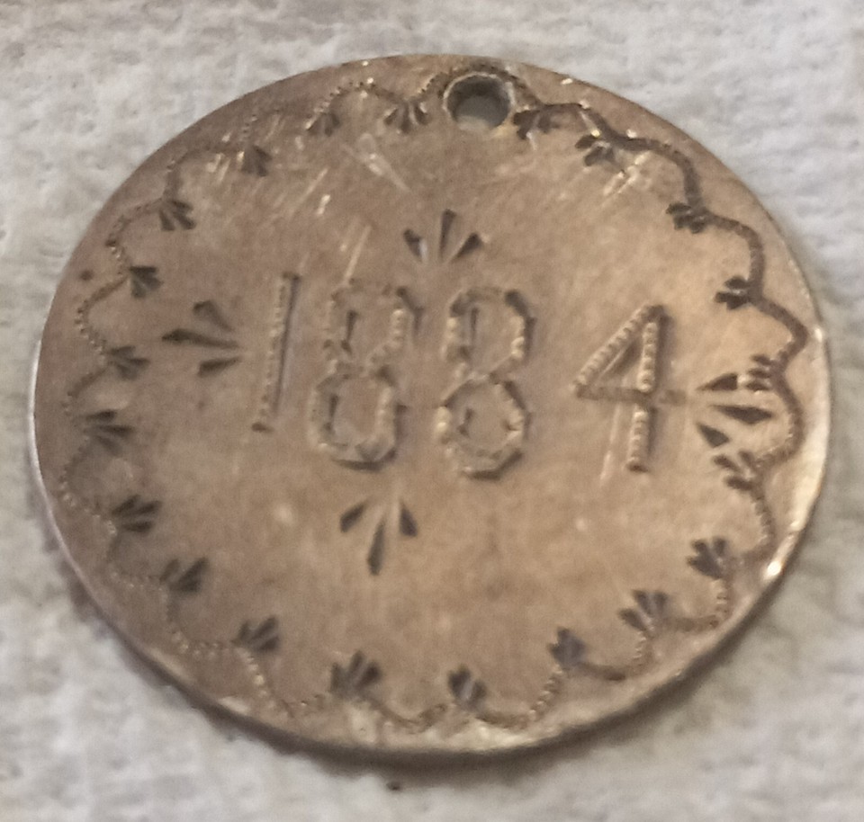 Extraordinarily Hand Engraved & Blue Enameled 1884 22mm Silver Love ...