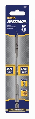 Irwin 88804 1/4" x 6" Blue-Groove-Point Hex Shank Standard Spade ...