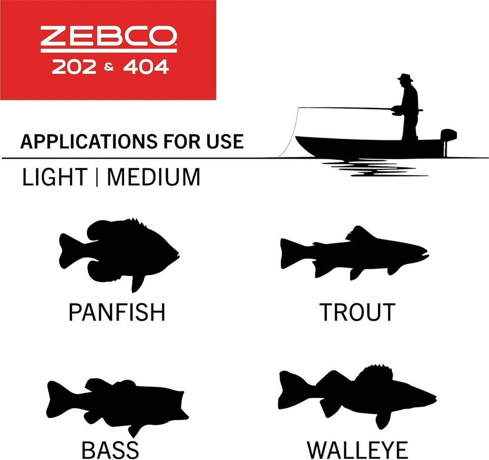 Zebco 202 & 404 Spincast Reels and Fishing Rod Combos (2-Pack) | eBay