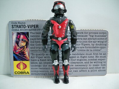 K23i0062 STRATO-VIPER W/ FILE CARD COMPLETE GI JOE 1986 NIGHT RAVEN ...