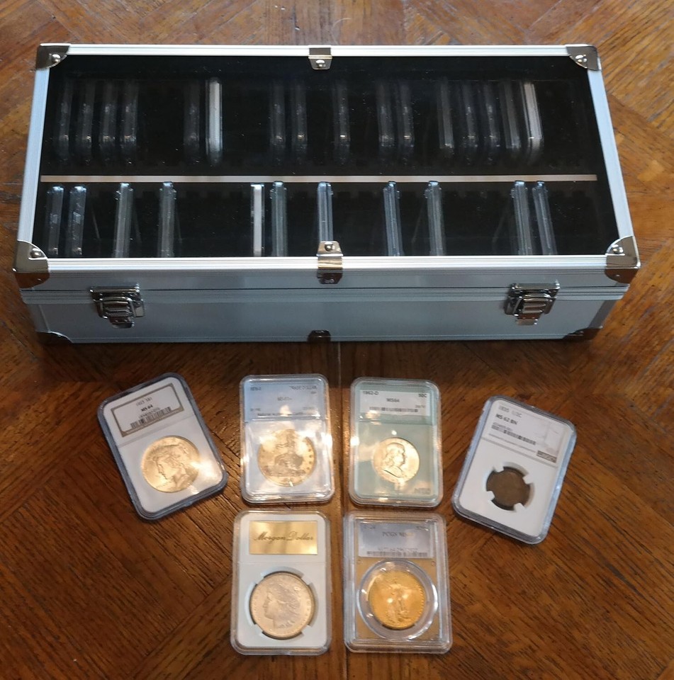 Aluminum Storage & Display Box Case Holds 50 PCGS NGC ANACS Coin ...