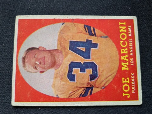 1958 Topps Football Card # 63 Joe Marconi RC - Los Angeles Rams (VG/EX ...