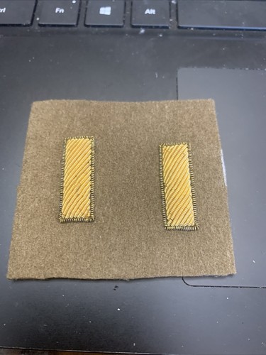 WW2 Orig Bullion on Wool Major Lieutenant 2nd Lt epaulet size patch ...