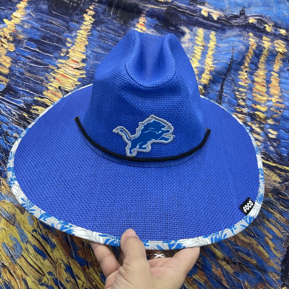 Detroit Lions FOCO Team LOGO Floral Straw Hat Sun Cap | eBay