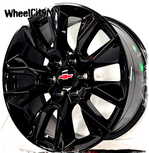 20" Gloss Black OE 5916 RD4 Replica Rims Chevy Silverado 1500 RST red ...