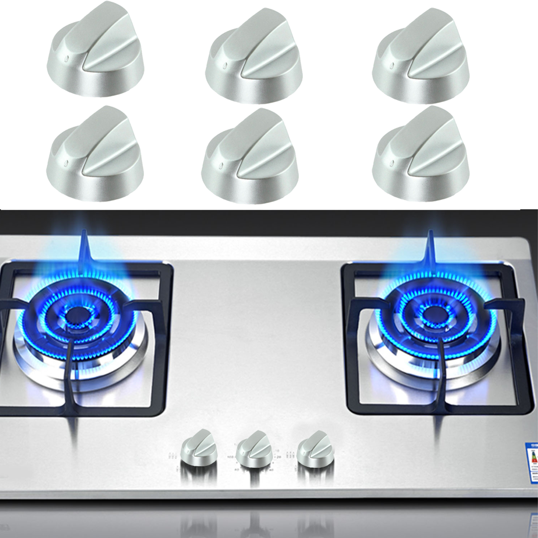 4 x AEG Silver Grey Oven Cooker Hob Control Knob Switch + Adaptor Kit ...