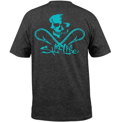 Salt Life Salty Skull Pole Pocket 100% Cotton Preshrunk Quartz Size M ...