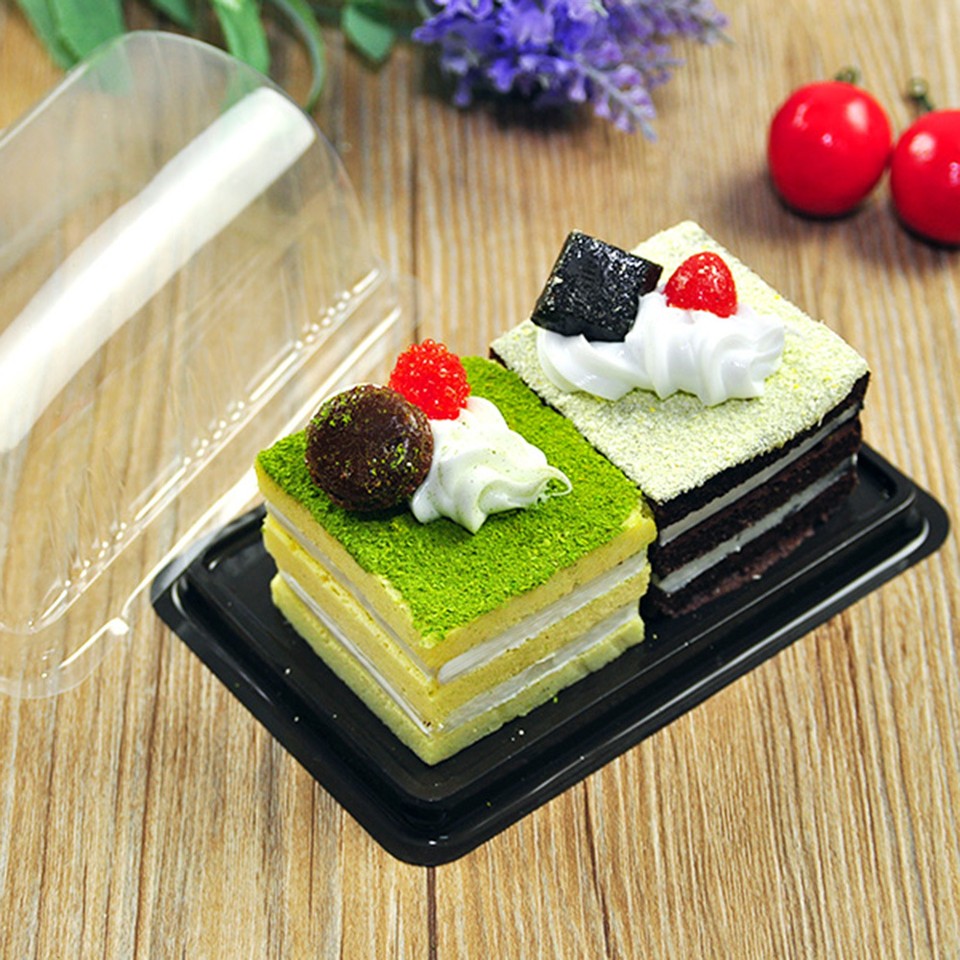 Rectangle Take-out Roll Cakes Dessert Pastries Container Plastic Box ...