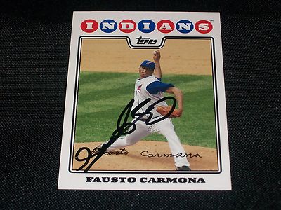 Cleveland Indians Fausto Carmona Signed Auto 2008 Topps Card #375 K ...