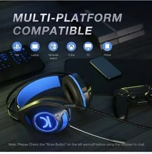 Commander CM7000 Gaming Headset Over Ear with Microphone Blue - VANKYO ...