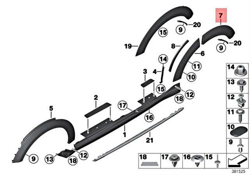 Genuine MINI Cooper Jcw R60 S ALL4 Cover Wheel Arch Rear Right ...