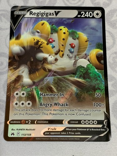 C1237 POKEMON TCG REGIGIGAS V NM CARD HOLO #113 CROWN ZENITH RARE | eBay
