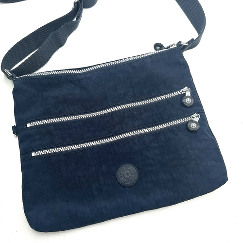 Lightweight KIPLING Alvar Full Size Crossbody/Shoulder Bag 4 Zip Navy ...