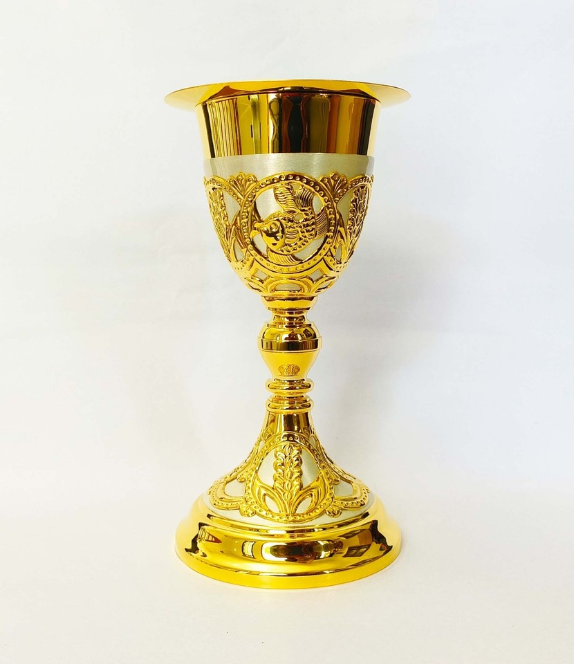 Chalice & paten Gold Plated Goblet Holy Communion Religious Church Gift ...