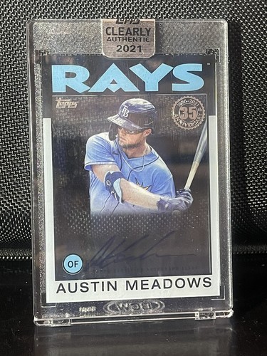 2021 Topps Clearly Authentic AUTO Austin Meadows RAYS Tigers #86TBA-AM ...
