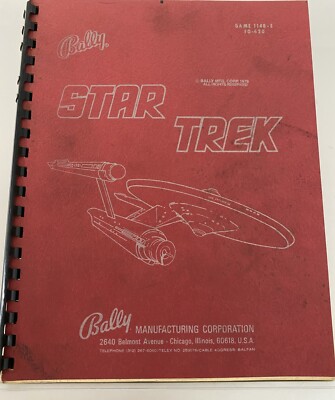 ORIGINAL-BALLY-STAR TREK-INSTALLATION AND GENERAL GAME OPERATION MANUAL ...