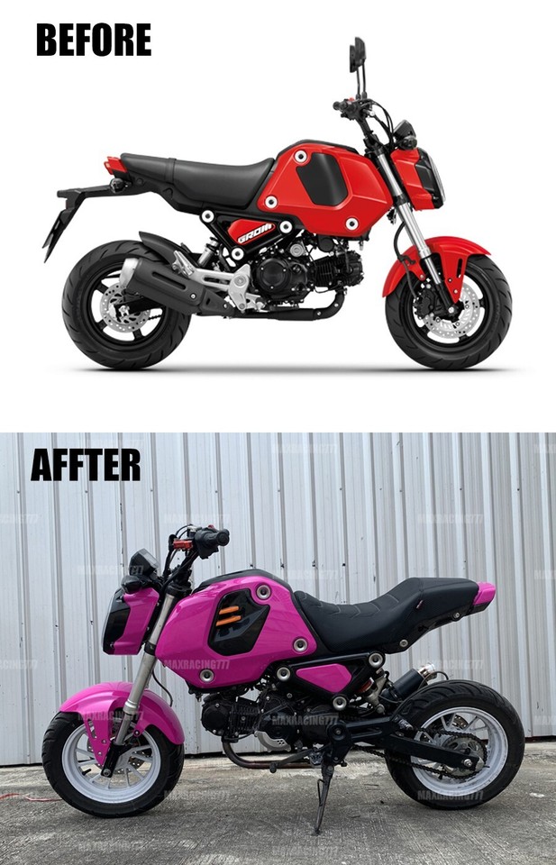 PINK FULL PLASTIC PANEL FAIRING BELLY PAN FRAME 7 PC FOR HONDA GROM ...