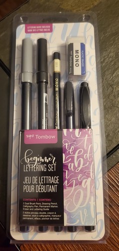 BRAND NEW SEALED Tombow 56190 Beginner Lettering Set with Guide ...