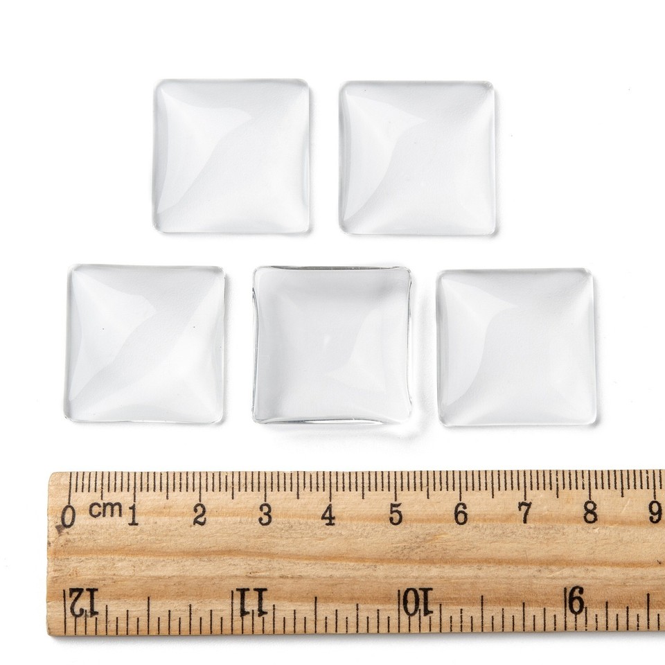 10 pcs Transparent Clear Glass Square Cabochons For DIY Jewelry Making ...