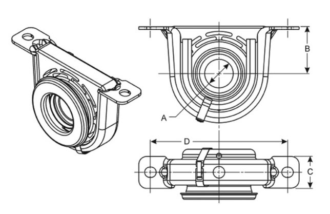 Spicer Driveshaft Center Support Bearing D-Type 1810 Series | 5003323 ...