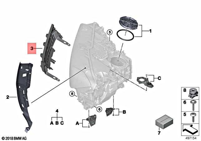 OEM BMW G11 G12 730d 730dX 730i Right Headlight Set Holder 63119498414 ...