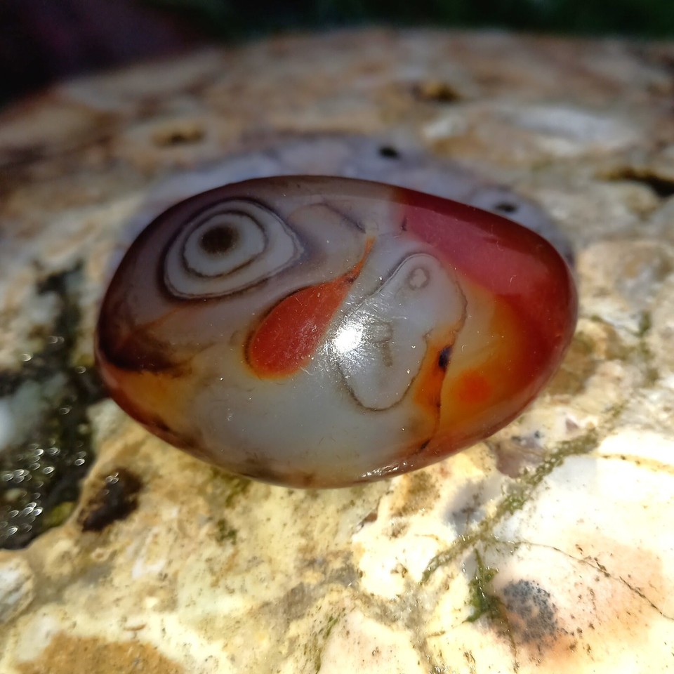 Streifenachat Karneol Carneol roter Achat Red Agat NrJ3 Kraft 34Gramm ...