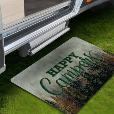 Happy Campers Doormat, Camping Mat, Camper Family Name Rug, Camping ...