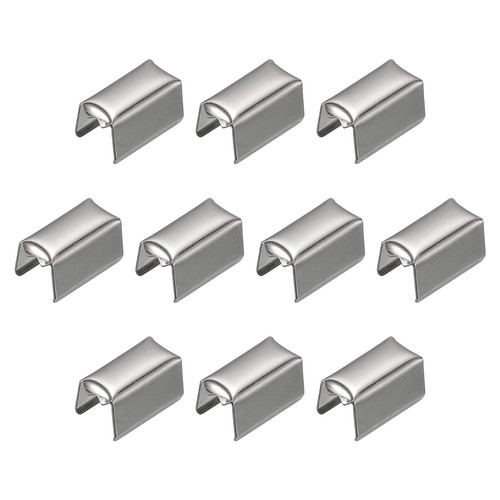 100 Pcs Fold Over Crimp Caps 10 x 5mm Ribbon End Clasp Tips White ...