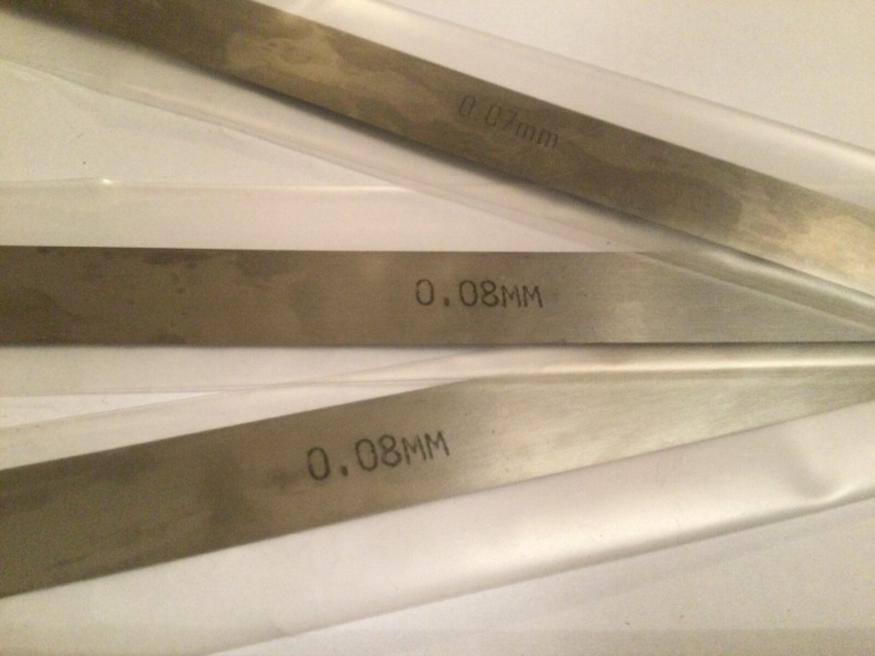 Steel Strip Feeler gauge shim 13mm wide 300mm long metric imperial ...