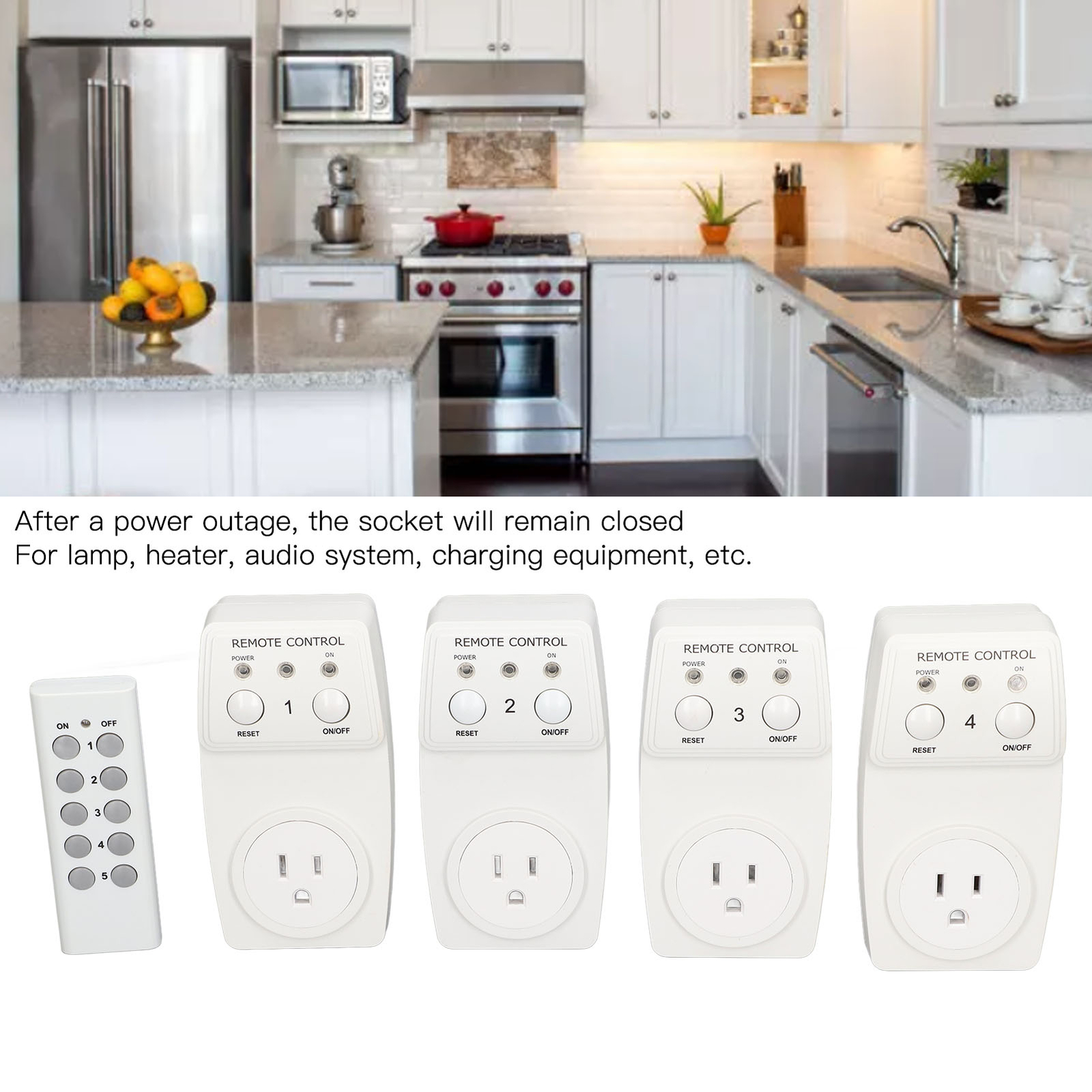 Smart Switch Socket With Remote Control Wireless Power Outlet Set US ...