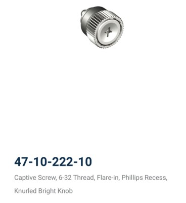 Lot Of 50 Pieces SOUTHCO 47-10-222-10 Captive Screw, 6-32 Thread, Flare ...