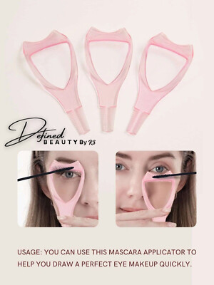 Eyelash Brush Curler Mascara Guard 3 in 1 Applicator Tool Stencil ...