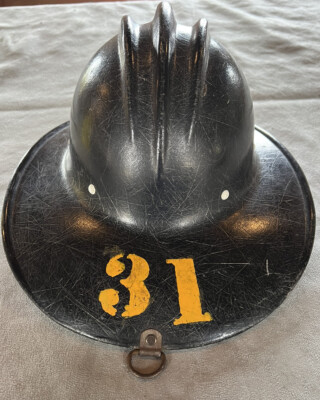 Vintage Ed Bullard Hard Boiled Firefighter Helmet Ribbed Fire Hard Hat ...