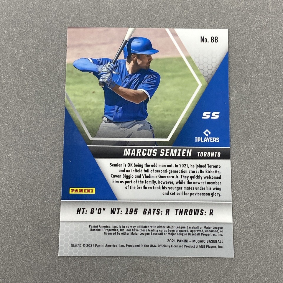 Marcus Semien 2021 Panini Mosaic Baseball #88 Base Set Card Toronto ...