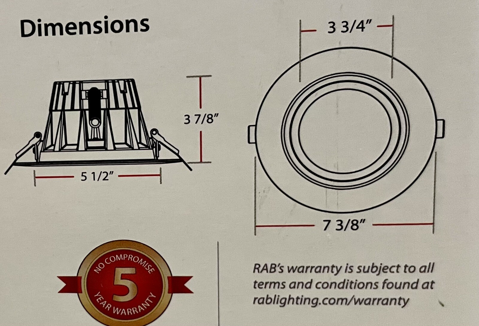 RAB C6R1294OUNVW LED DOWNLIGHT RECESSED FIXTURE, 4000K, 120V, 6", WHITE ...