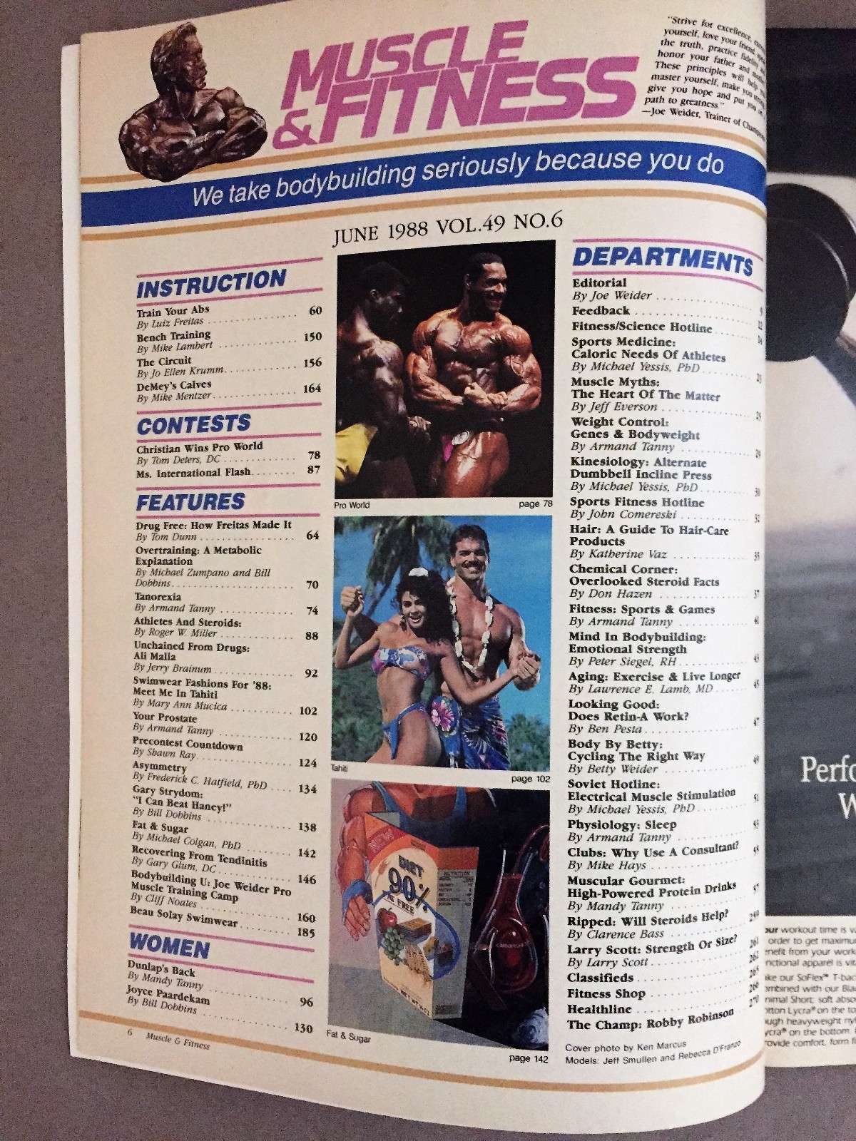 Muscle & Fitness Bodybuilding Magazine June 1988 JEFF SMULLEN+REBECCA D ...