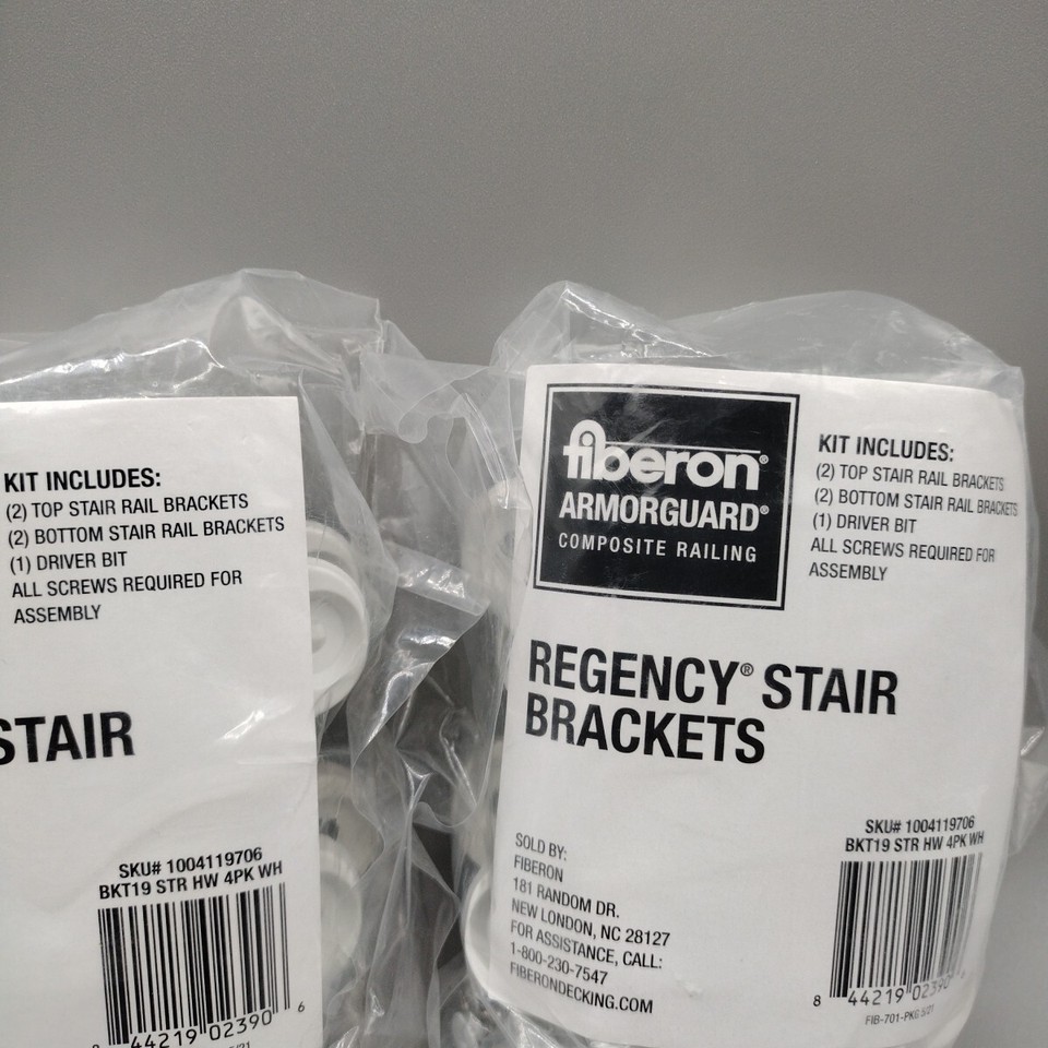 2 Packs Of 4 FIBERON ArmorGuard Regency White Stair Rail Hinged ...