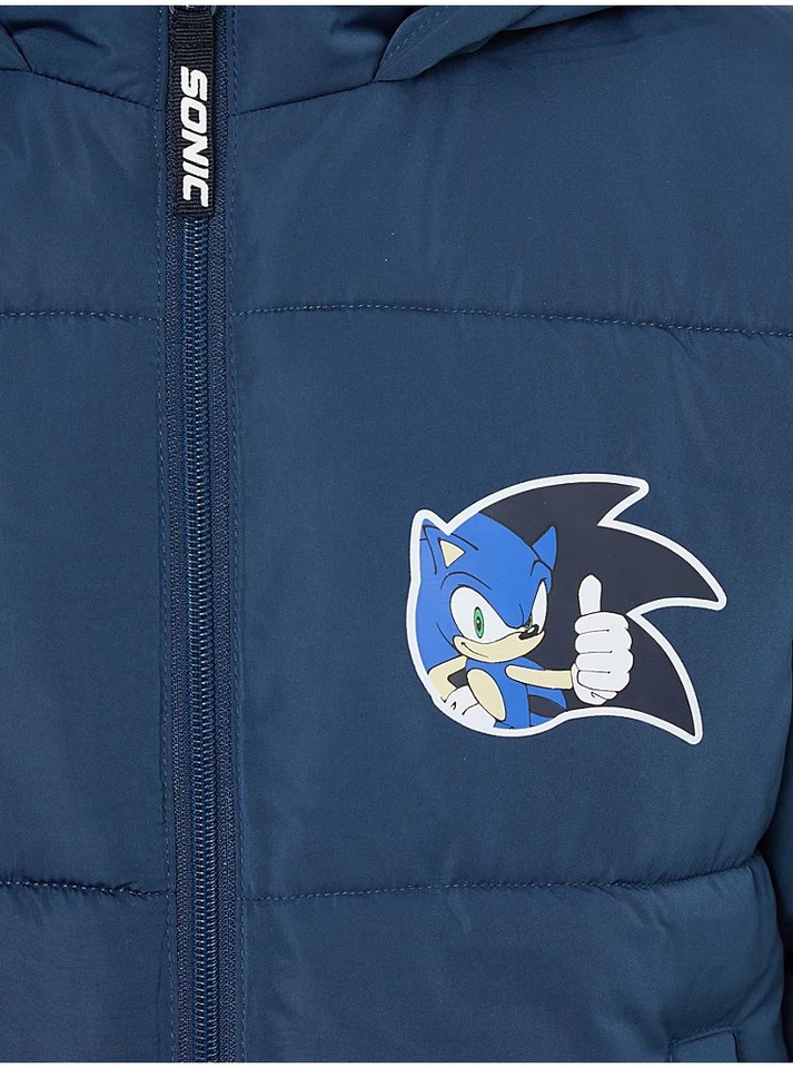 Sonic the Hedgehog Coat Puffer Padded Coat School Winter Jacket Hooded ...