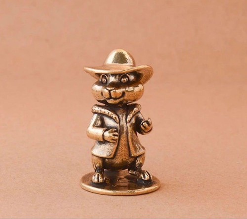 Brass Chipmunk Figurine Vintage Feng Shui Good Fortune Lucky Decor | eBay