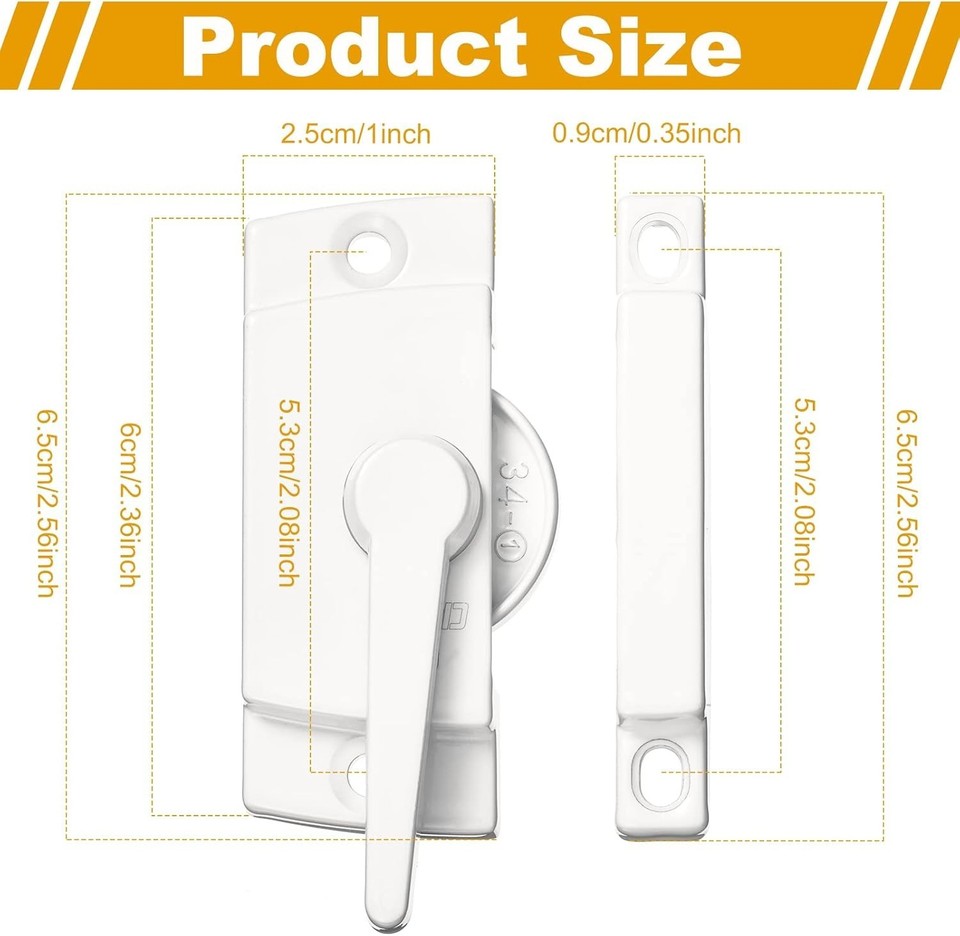 20 Pack Window Sash Locks - White Security Latch Kit | eBay