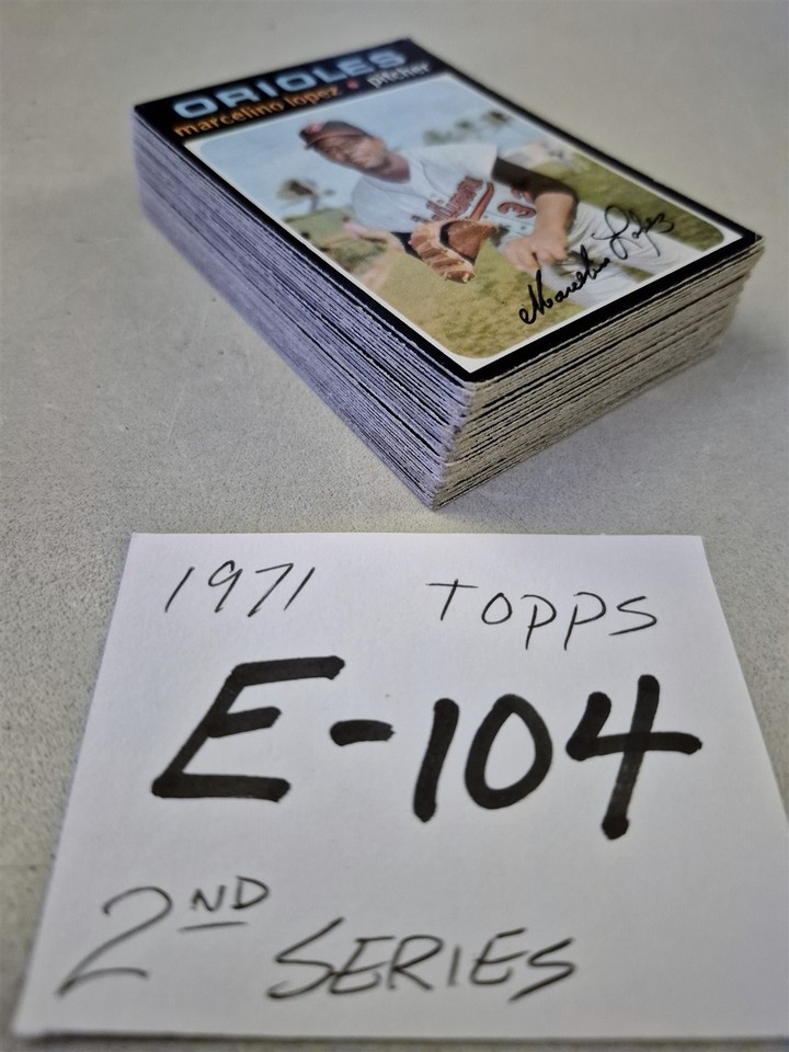 #1971 TOPPS 2nd SERIES BASEBALL CARD LOT w 38 CARDS LOT#E-104 | eBay