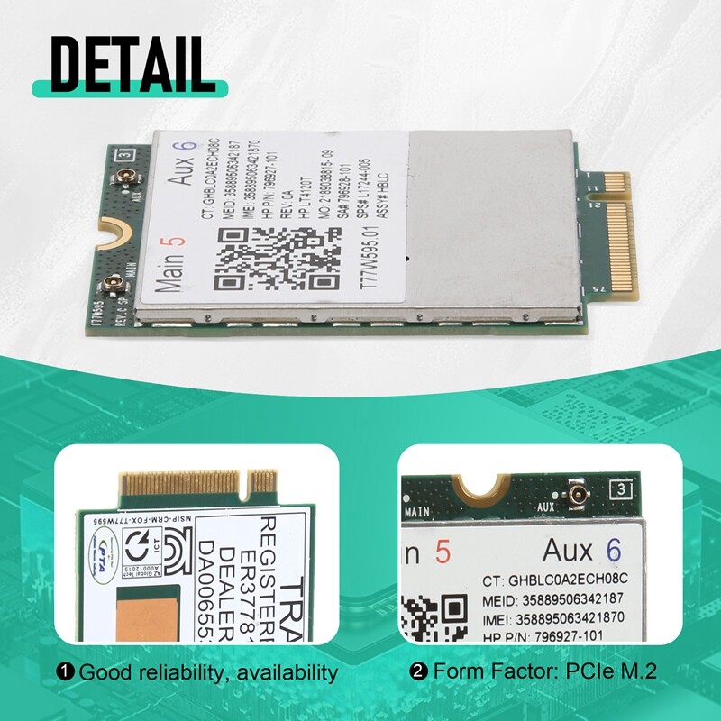 2X(Lt4120 X5 LTE T77W595 796928-001 4G WWAN M.2 150Mbps LTE Modem for ...