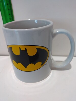 Batman Coffee Cup Mug TM & DC Comics White Ceramic Logo | eBay