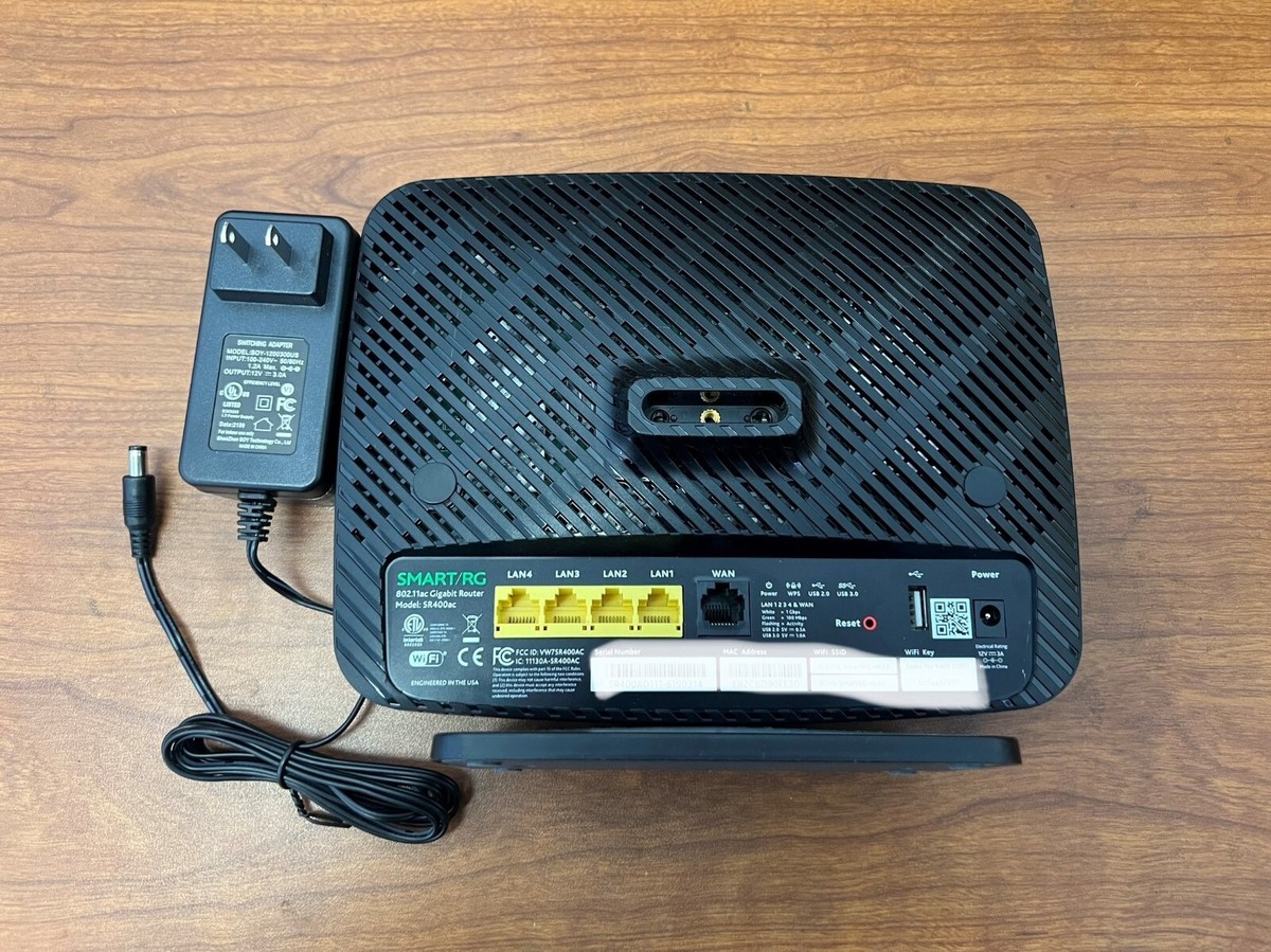 Smartrg Sr400ac SR400AC 802.11ac Gigabit Router Label Diagram ID Label