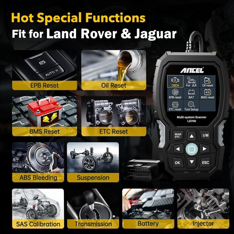 All System OBD2 Scanner For LAND ROVER JAGUAR Diagnostic Tool ABS SRS ...