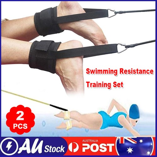 2x Swim Ankle Strap Stationary Swimmer Swim Lap Swim Training Leash ...