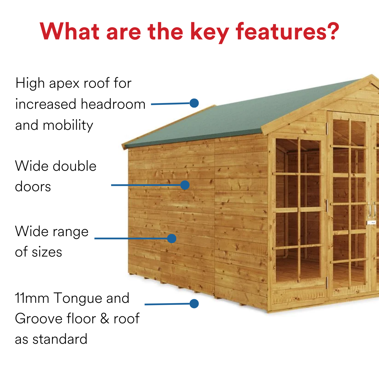 Summerhouse 4x8 - 12x8 Garden Office Room Heavy Duty Wooden T&G BillyOh ...