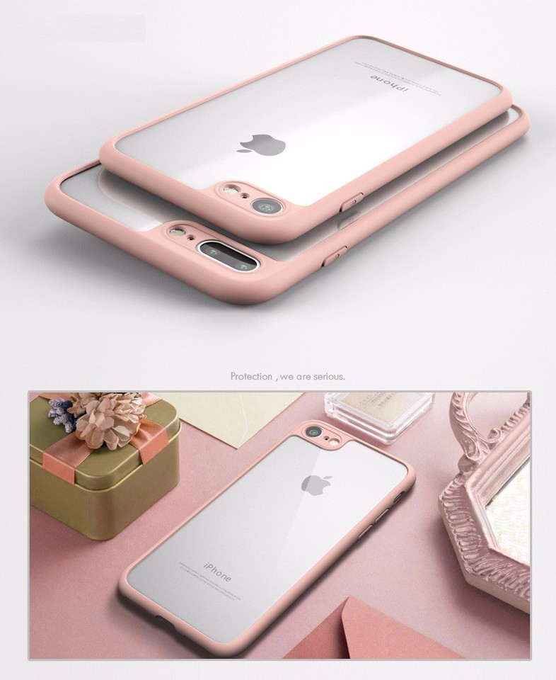 Apple iPhone X 7 Shockproof Clear Ultra Thin Hard Hybrid Bumper Back ...