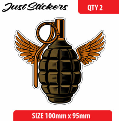 Grenade with wings car sticker popular laptop, skateboard, car sticker ...
