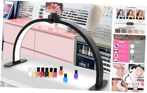 Nail Half Moon Light: Big LED Arch Nail Tech Table Lamp with Phone ...